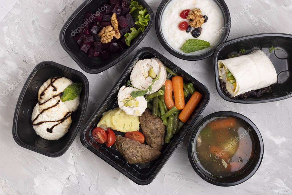 comida del primer plato, plato de entrada y plato principal. sin ...