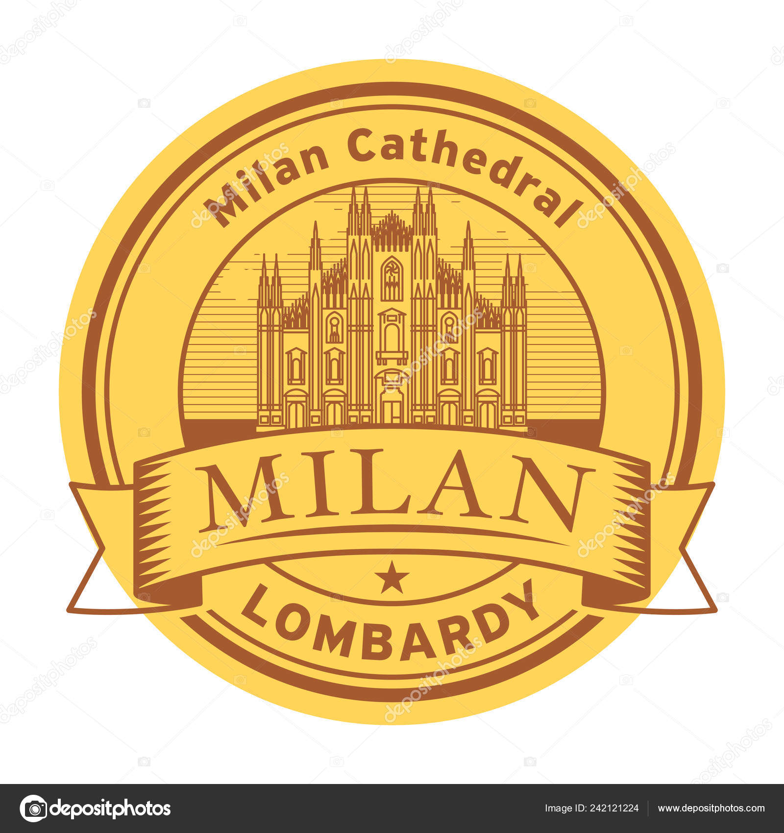 Abstract Rubber Stamp Milan Cathedral Text Milan Lombardy Vector ...