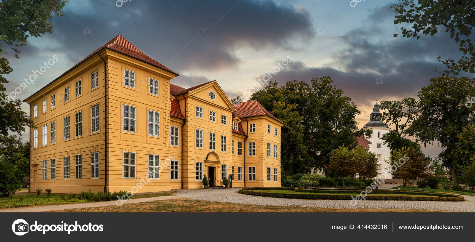 Panoramic View Castle Mirow Church Johanniterkirche Germany — Stock ...