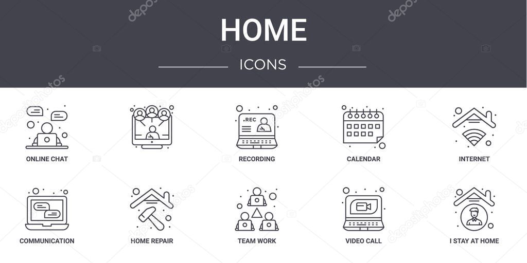 home concept line icons set. contiene iconos utilizables para la web, logotipo, ui / ux como ...
