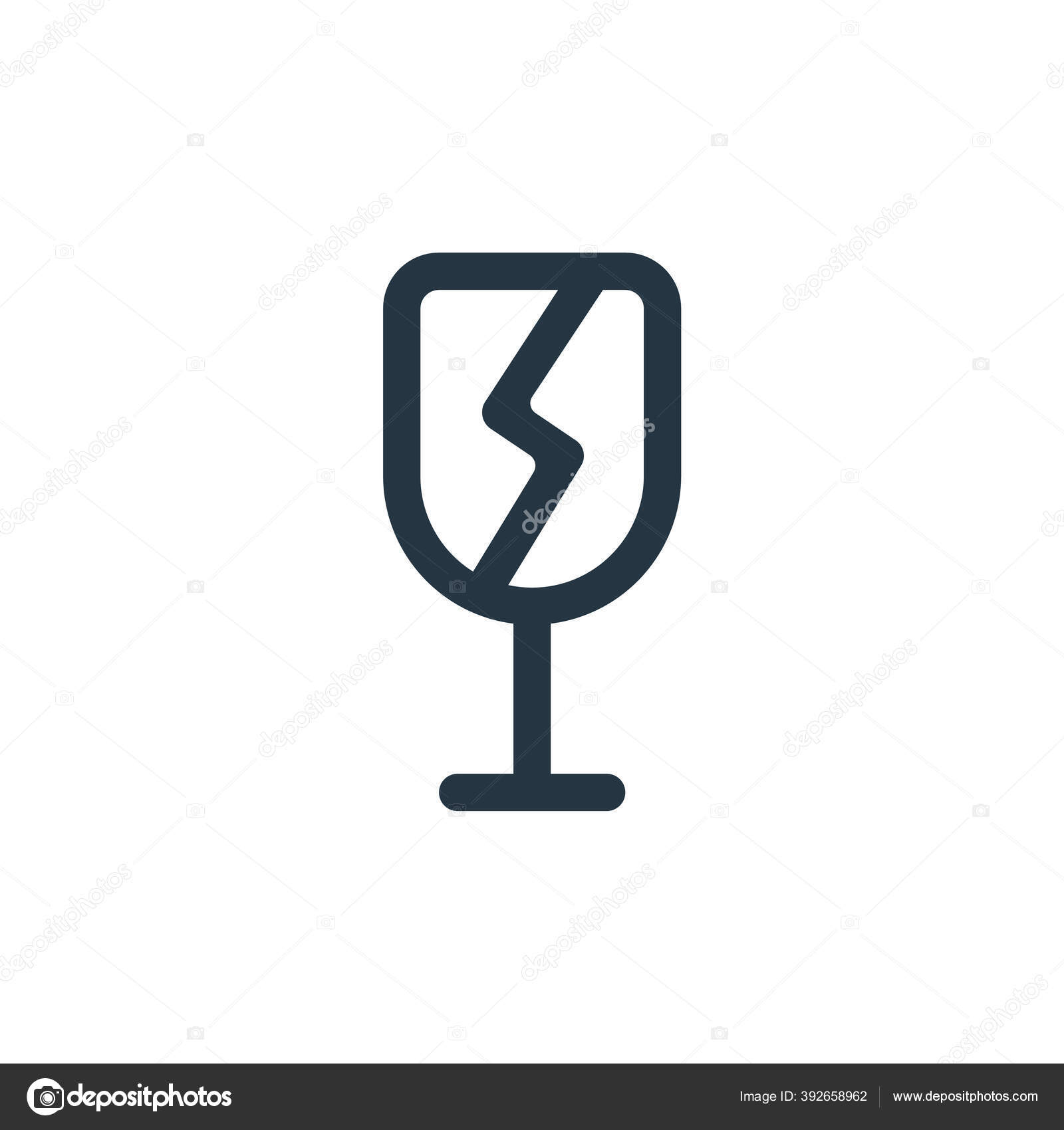 Fragile Vector Icon Fragile Editable Stroke Fragile Linear Symbol Use — Stock Vector ...