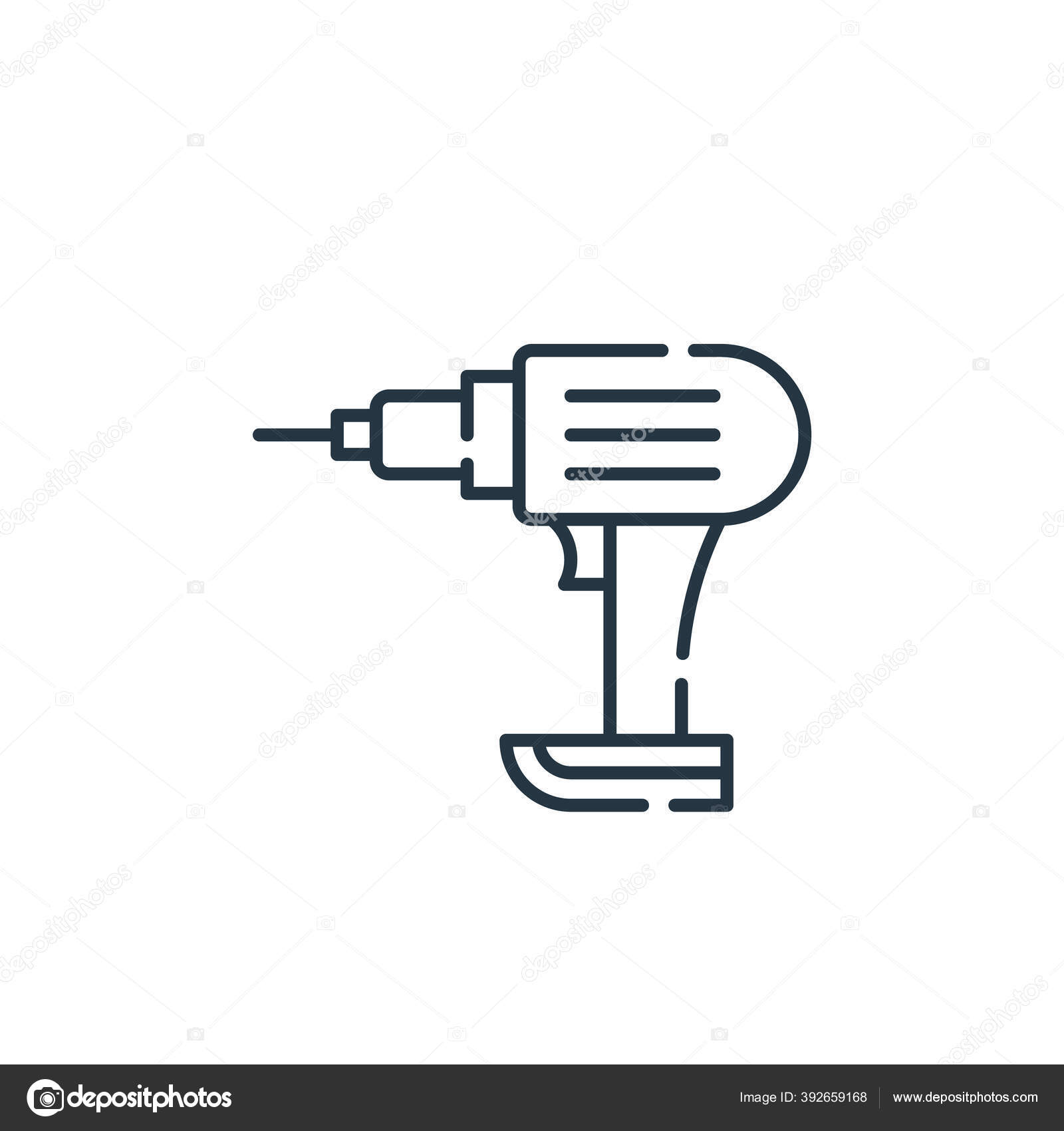 Drill Vector Icon Drill Editable Stroke Drill Linear Symbol Use Stock ...
