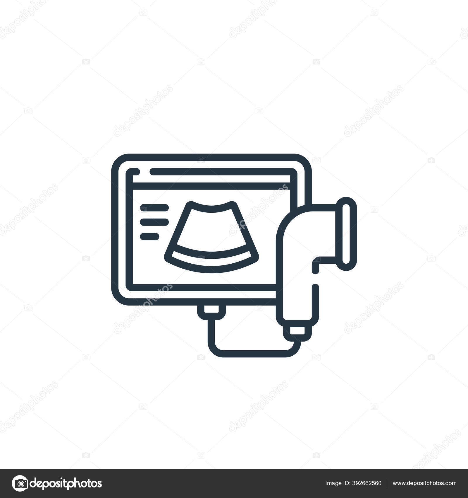 Ultrasound Vector Icon Ultrasound Editable Stroke Ultrasound Linear ...