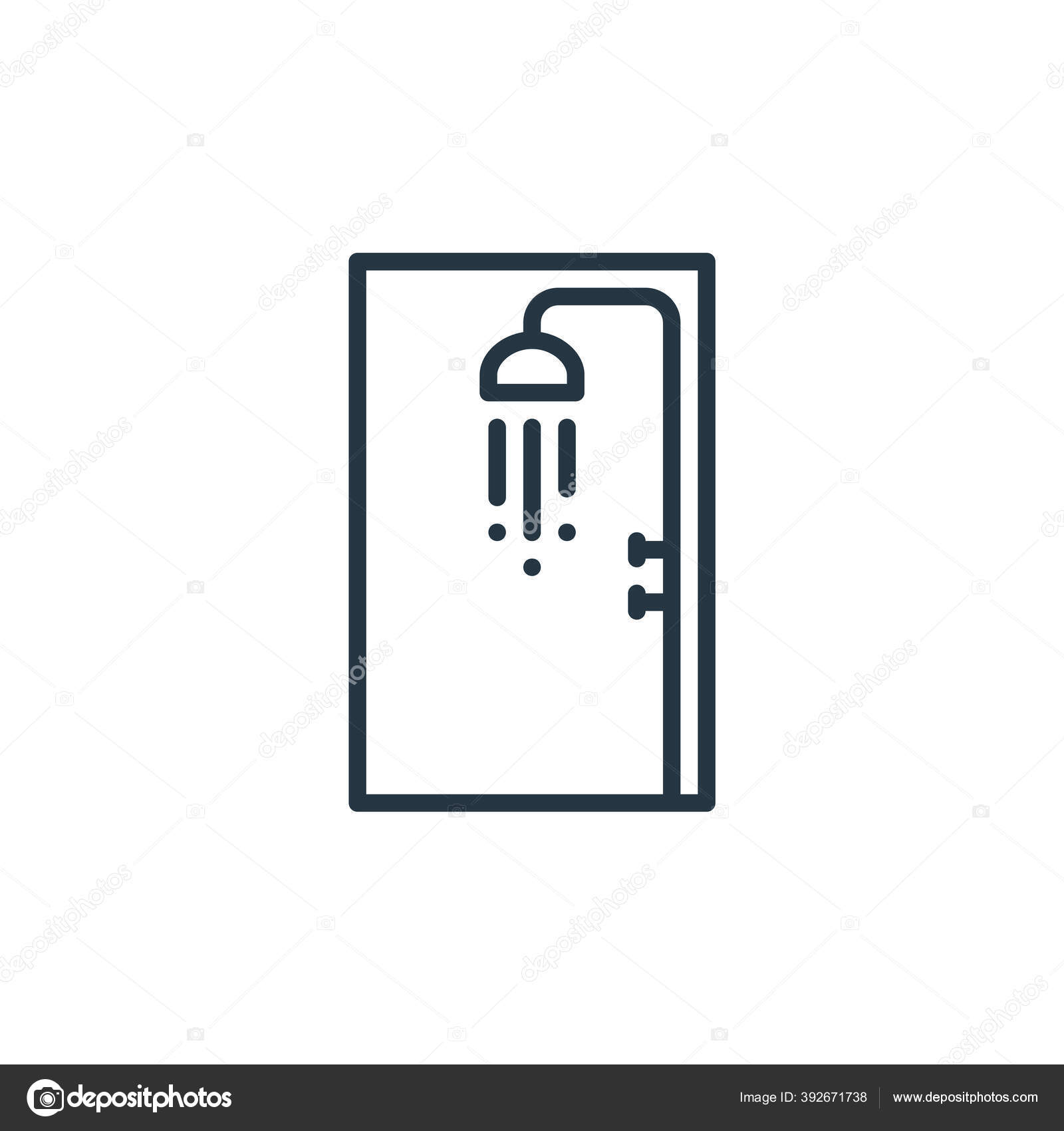 Shower Vector Icon Shower Editable Stroke Shower Linear Symbol Use ...