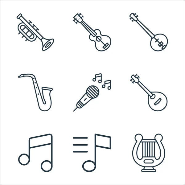 Music Instruments Line Icons Linear Set Quality Vector Line Set Stock ...