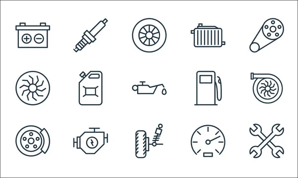 Vector illustration Car parts line icons set. Auto service repair ...