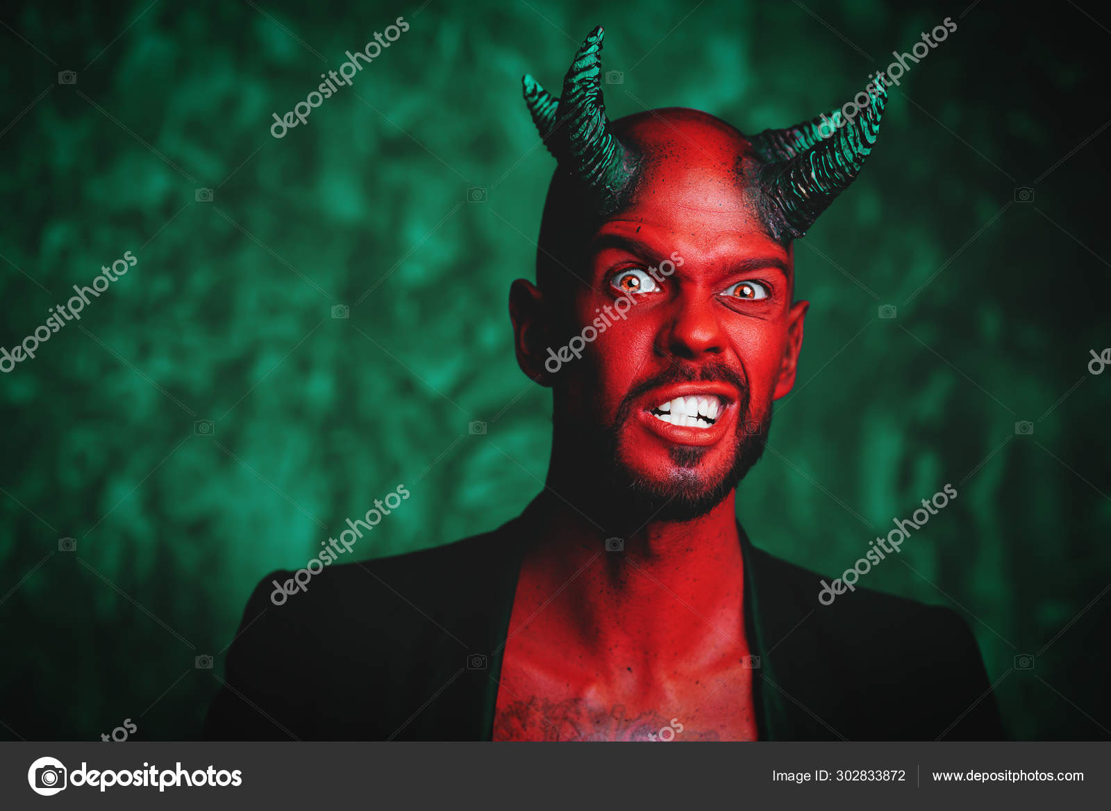 Red man with horns — Stock Photo © prometeus #302833872
