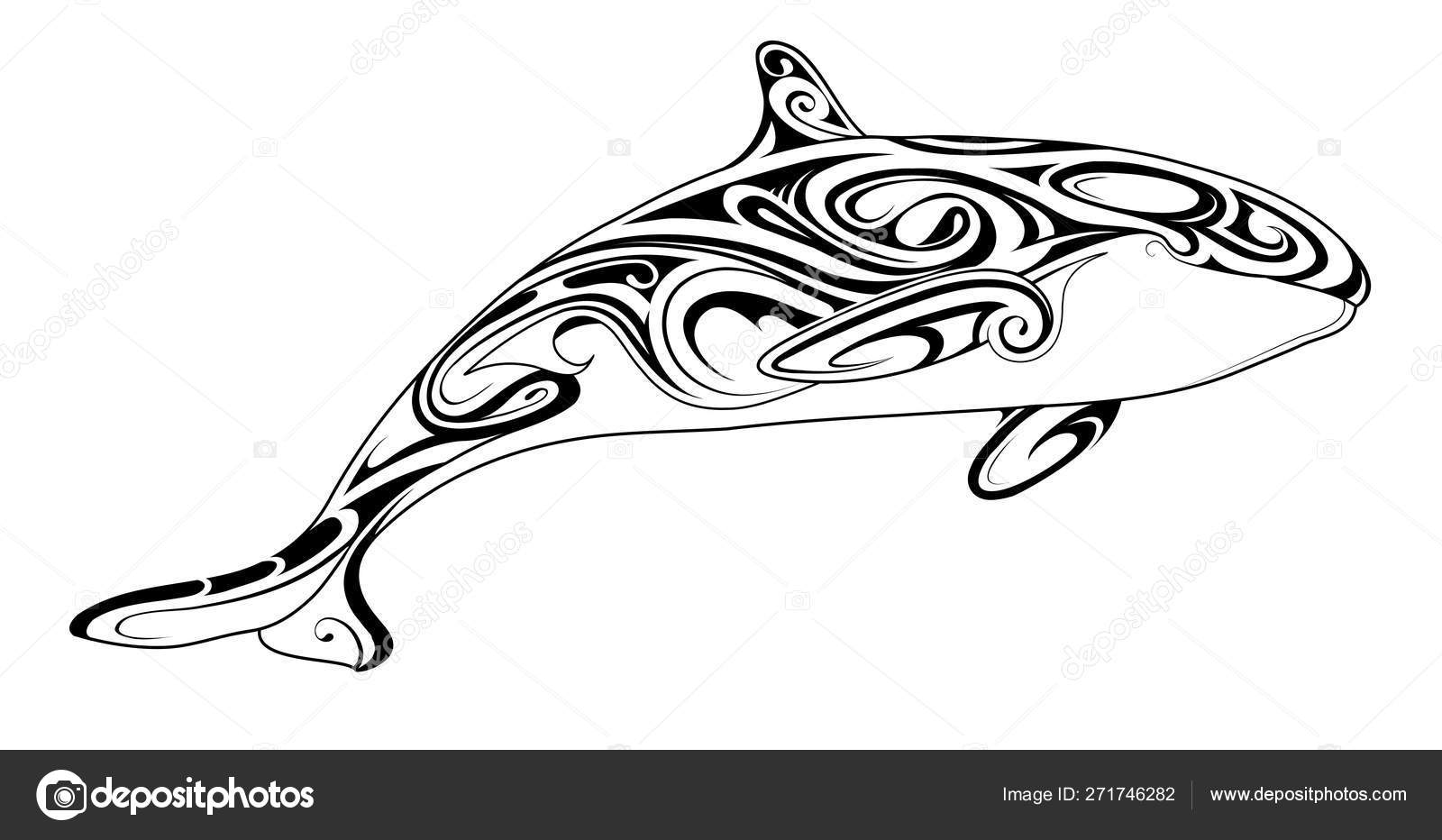 Tribal Orca Drawing