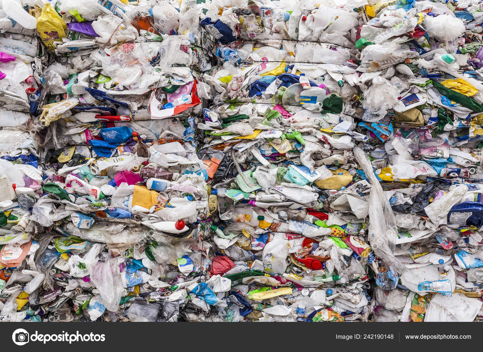 Recycled Plastic Bale Composed Containers All Kinds Waiting Warehouse ...