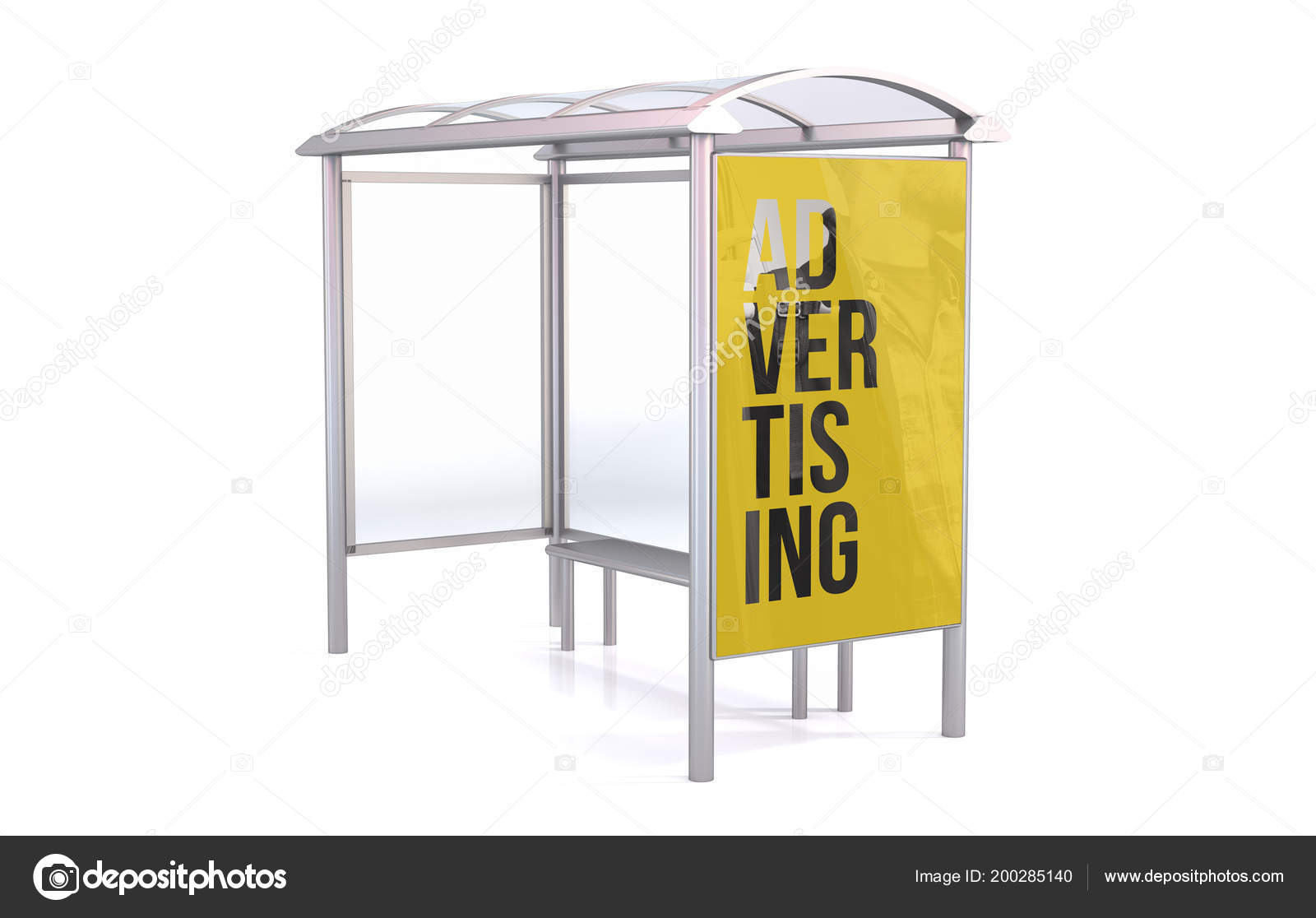 Bus Stop Rendering Isolated White Background Showing Advertising Stock ...