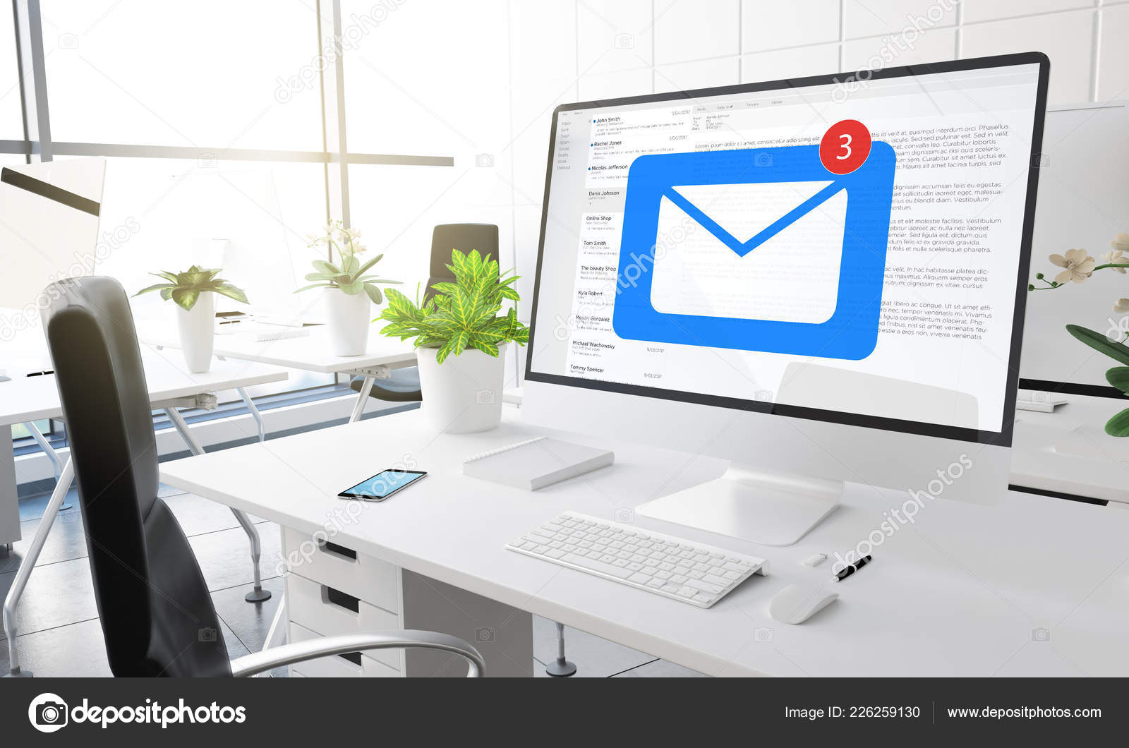 Computer Receiving Mail Table Stock Photo by ©georgejmclittle 226259130