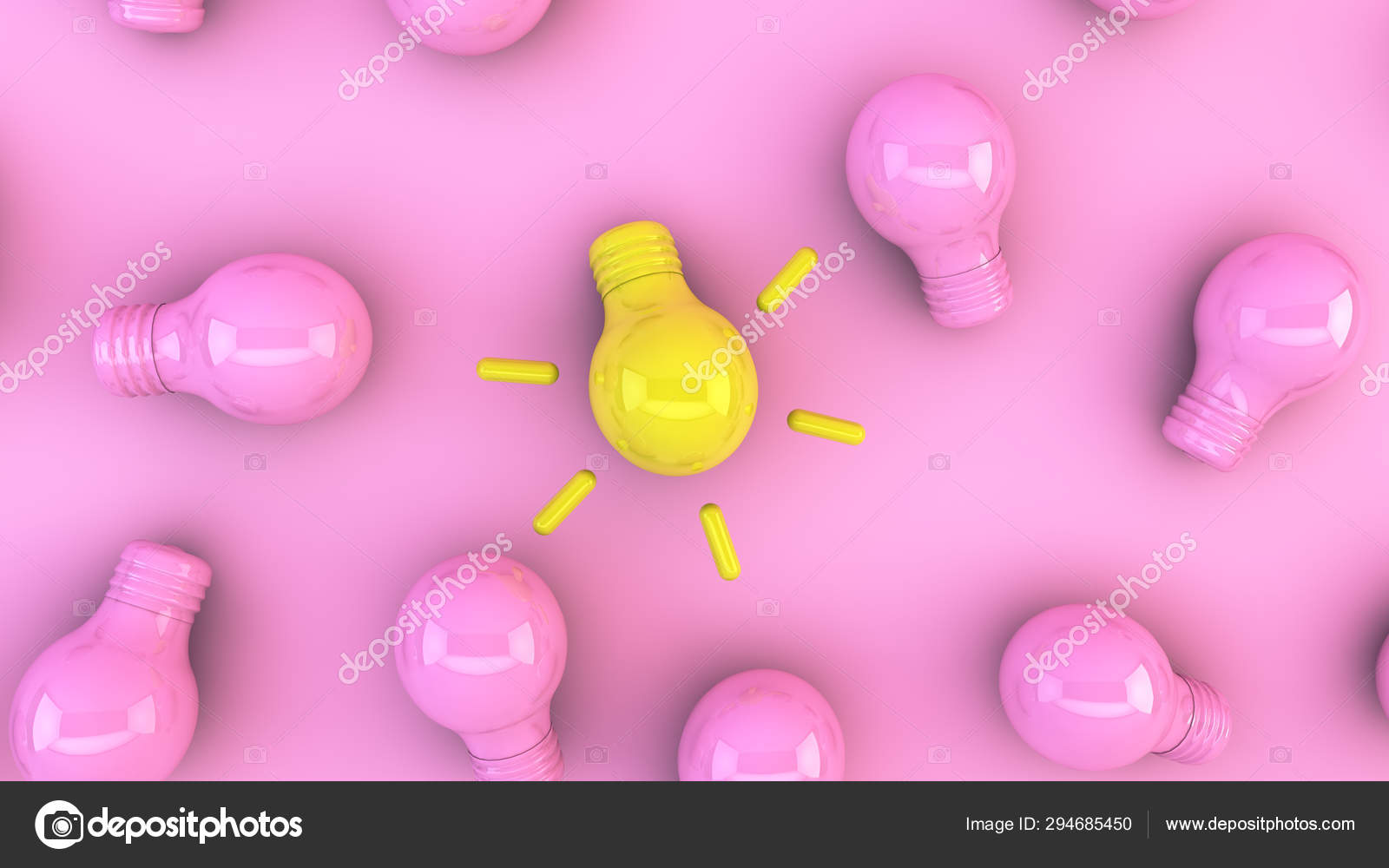 Top View Pink Light Bulbs Pink Background Which One Them ⬇ Stock Photo ...
