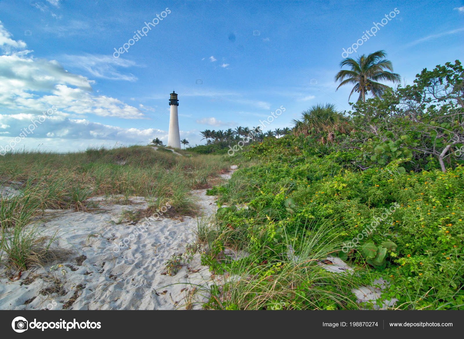 Lighthouse Bill Baggs State Park Key Biscayne Florida Stock Photo by ...
