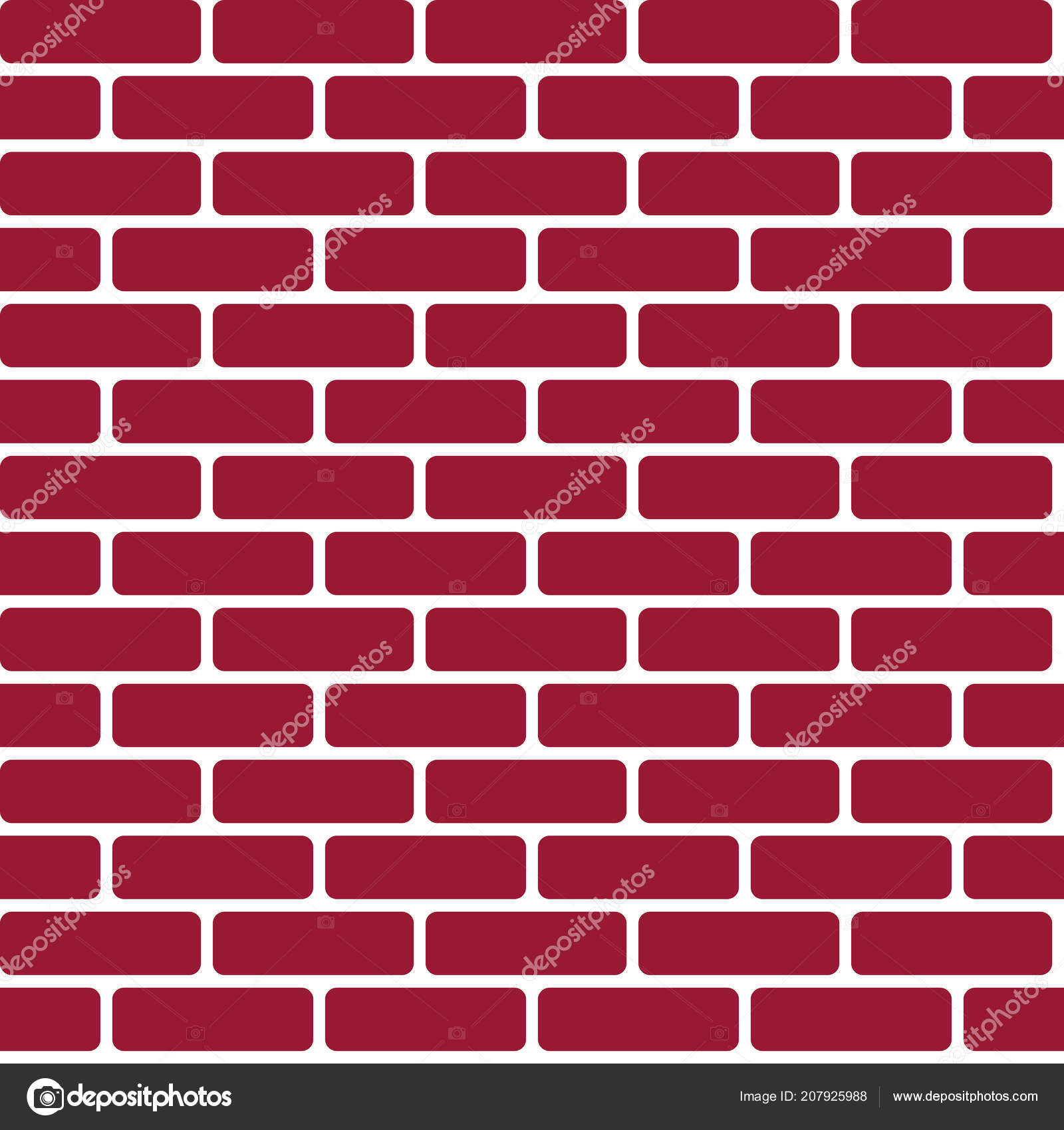 Vector Seamless Red Brick Pattern Brick Wall Background Stock Vector ...