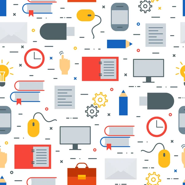 Software Development Seamless Pattern Flat Line Icons Programming Language Background Stock ...