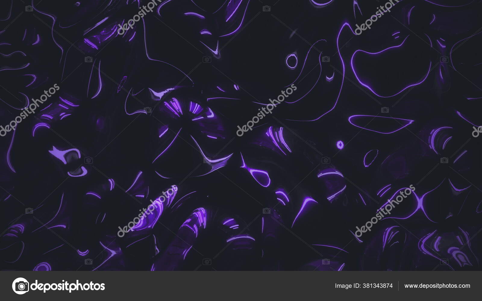 Iridescent metallic vibrant purple color surface with moving ripples ...