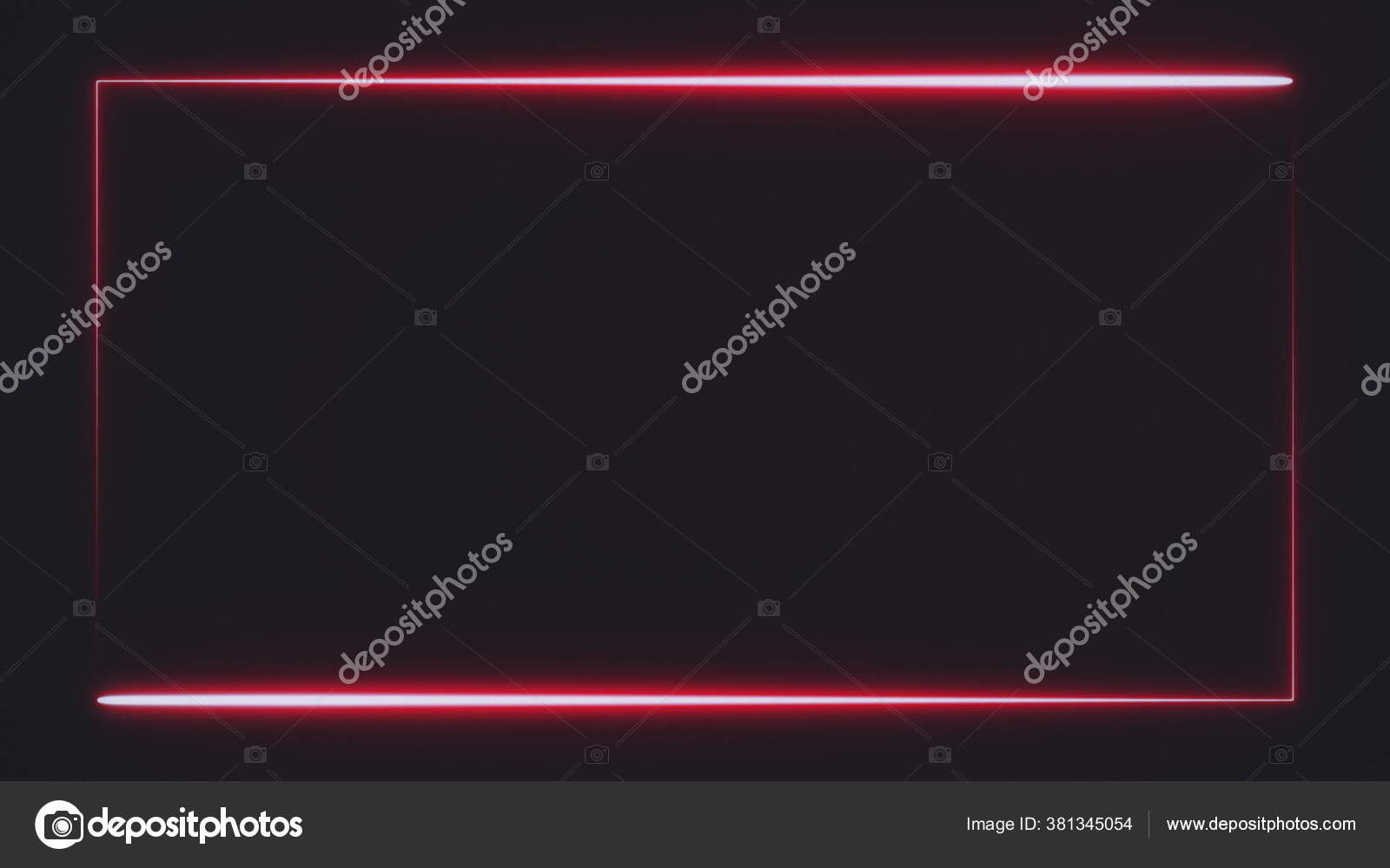 Bright red neon rectangle frame at the screen edge formed by a couple ...