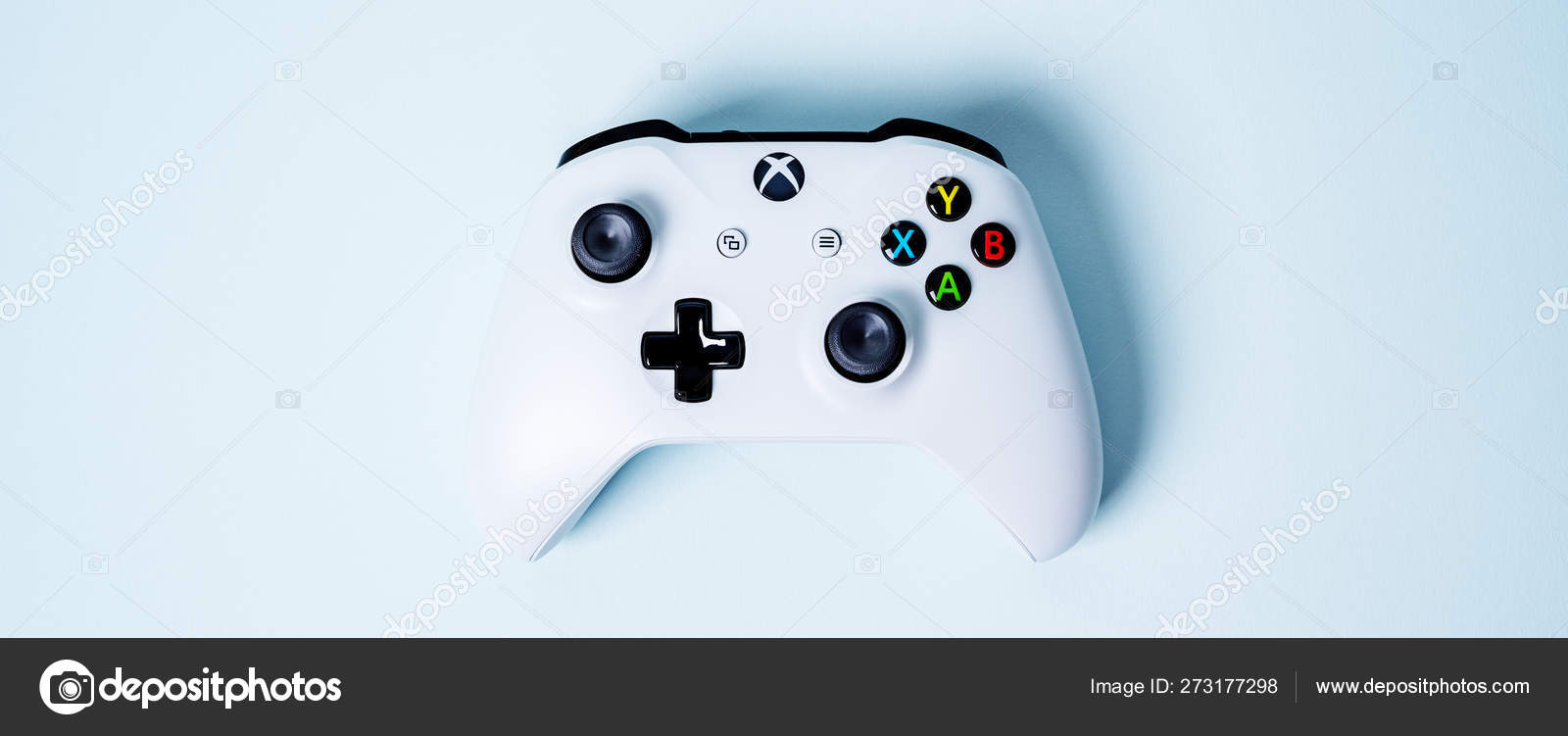 Xbox Gamepad Controller Joystick Blue Pastel Background Copy Space ...
