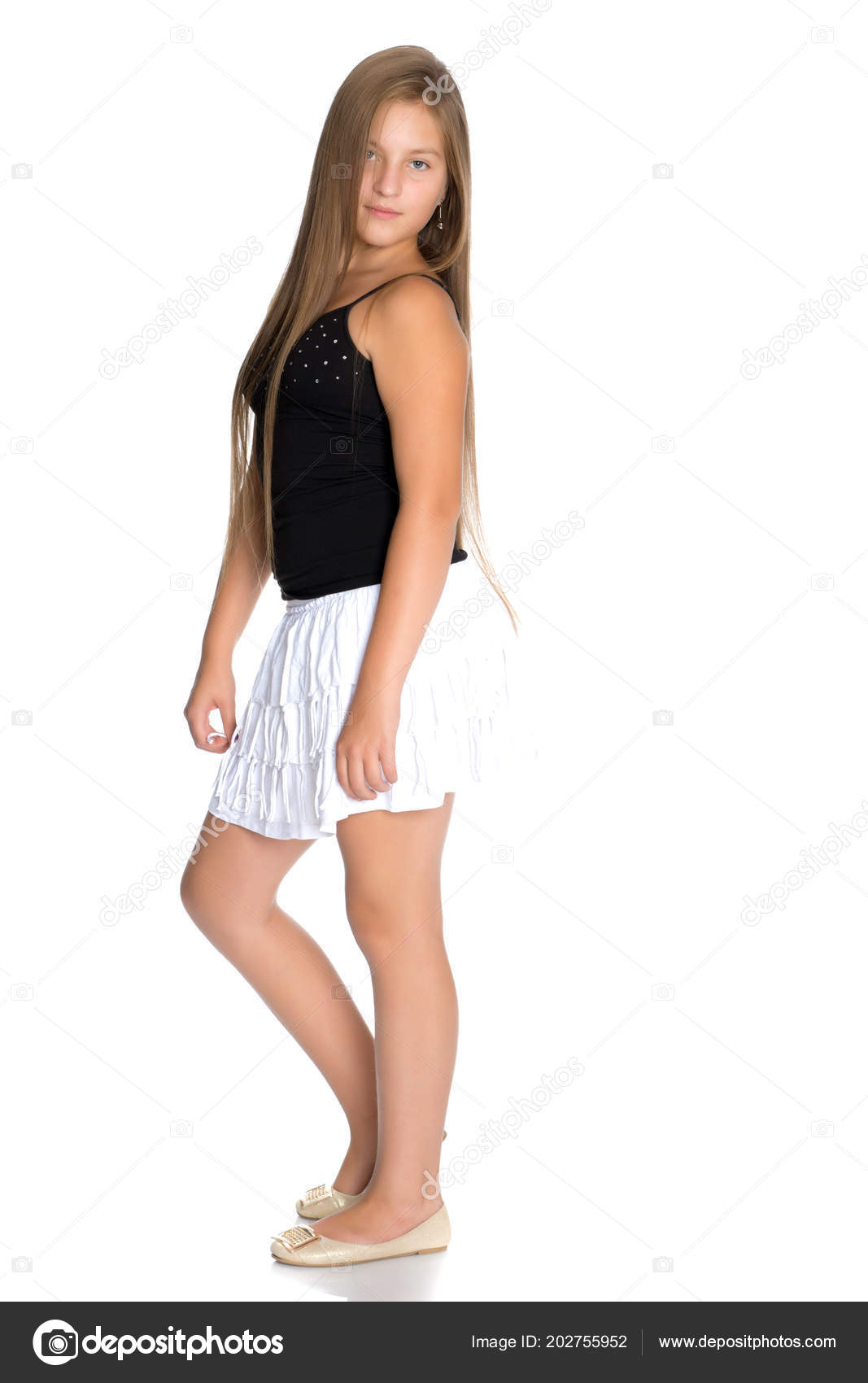 Beautiful teenage girl in full growth — Stock Photo © lotosfoto1 #202755952