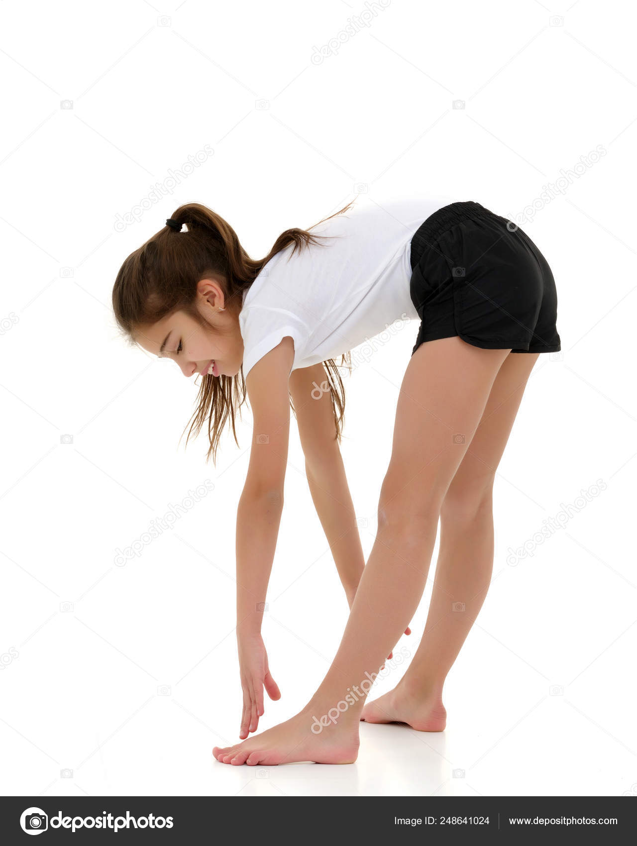 The gymnast perform an acrobatic element. — Stock Photo © lotosfoto1 ...