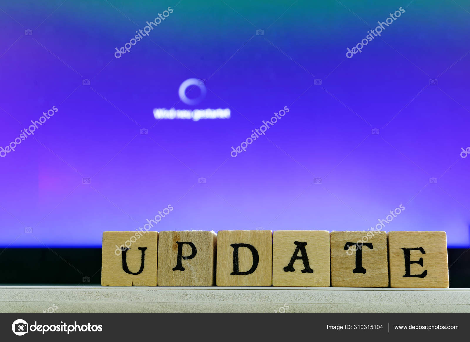Font Update Update Process Background Configuring Computer — Stock ...