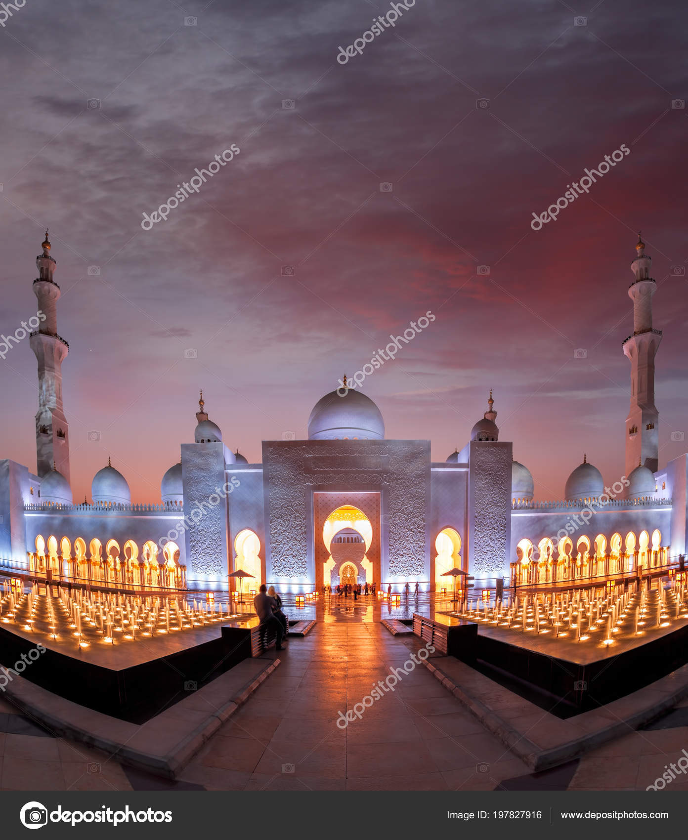 Sheikh Zayed Grand Mosque Sunset Abu Dhabi United Arab Emirates – Stock ...