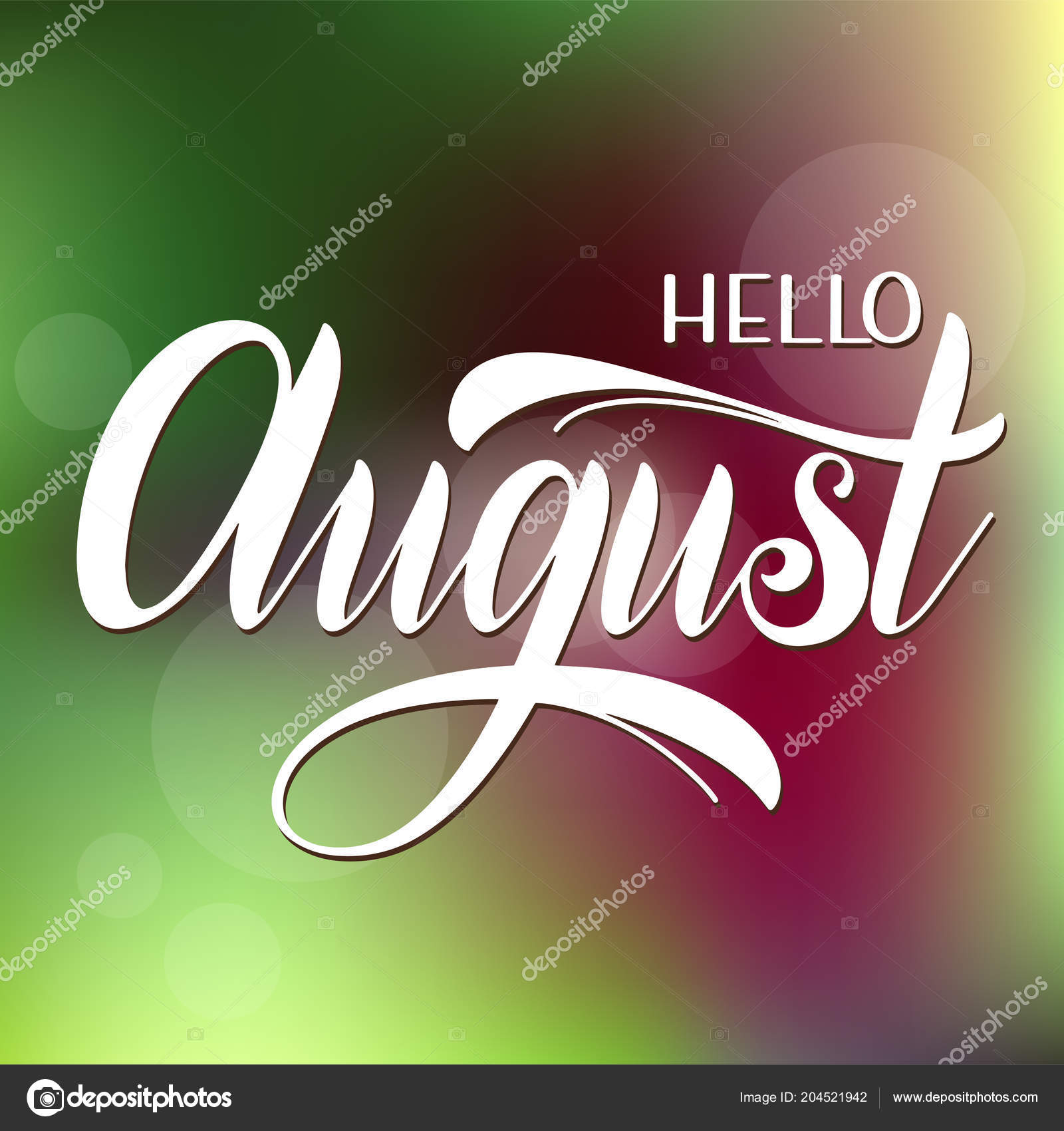 Hello August lettering. Stock Vector by ©Kandella 204521942