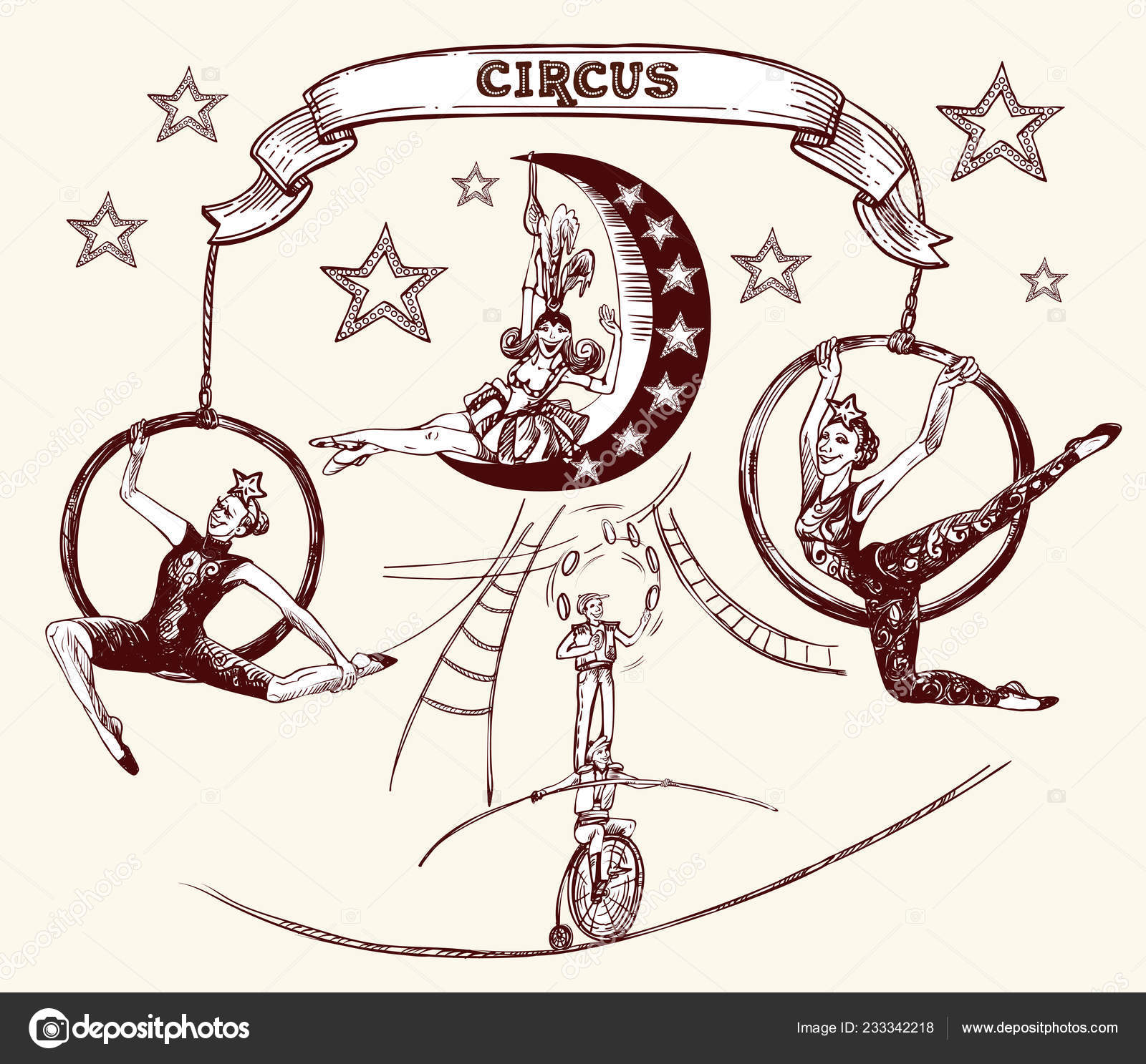 Vintage Circus Drawing