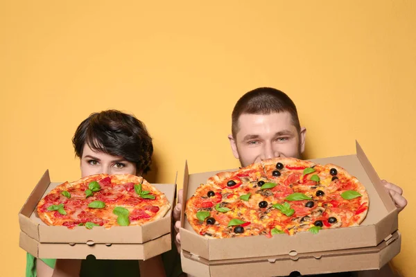 Couple pizza Stock Photos, Royalty Free Couple pizza Images | Depositphotos