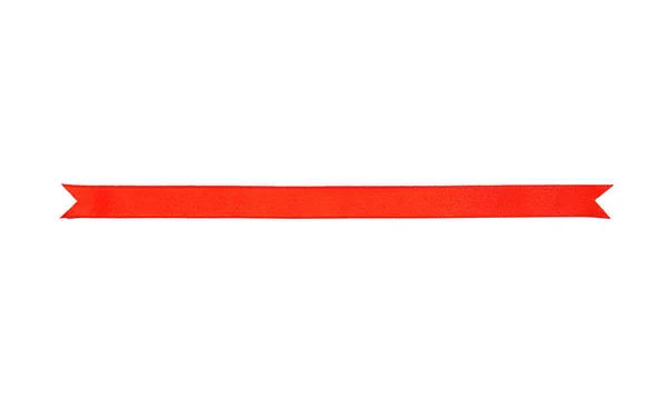 Simple red ribbon on white background, top view - Stock Image - Everypixel