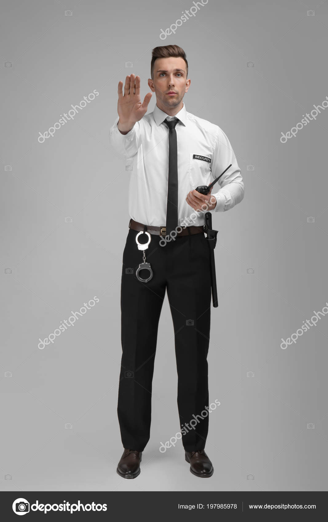 Male Security Guard Uniform Color Background Stock Photo by ©NewAfrica ...