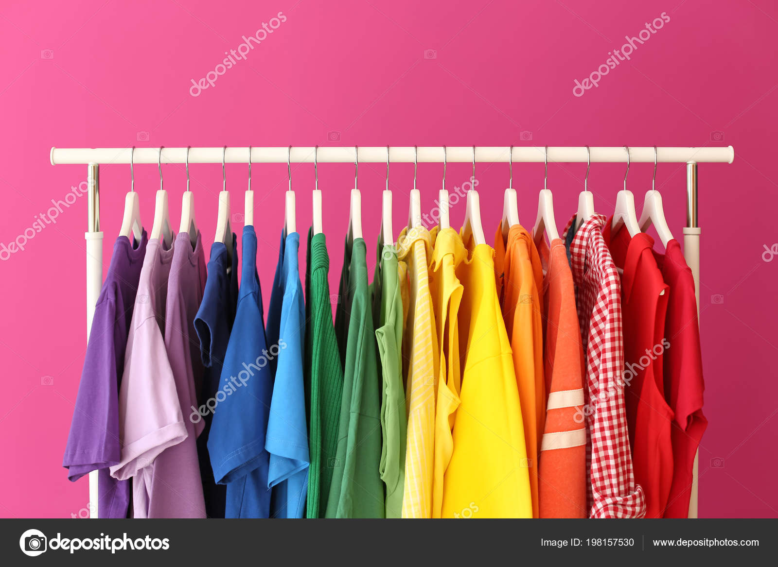 Rack Rainbow Clothes Color Background Stock Photo by ©NewAfrica 198157530
