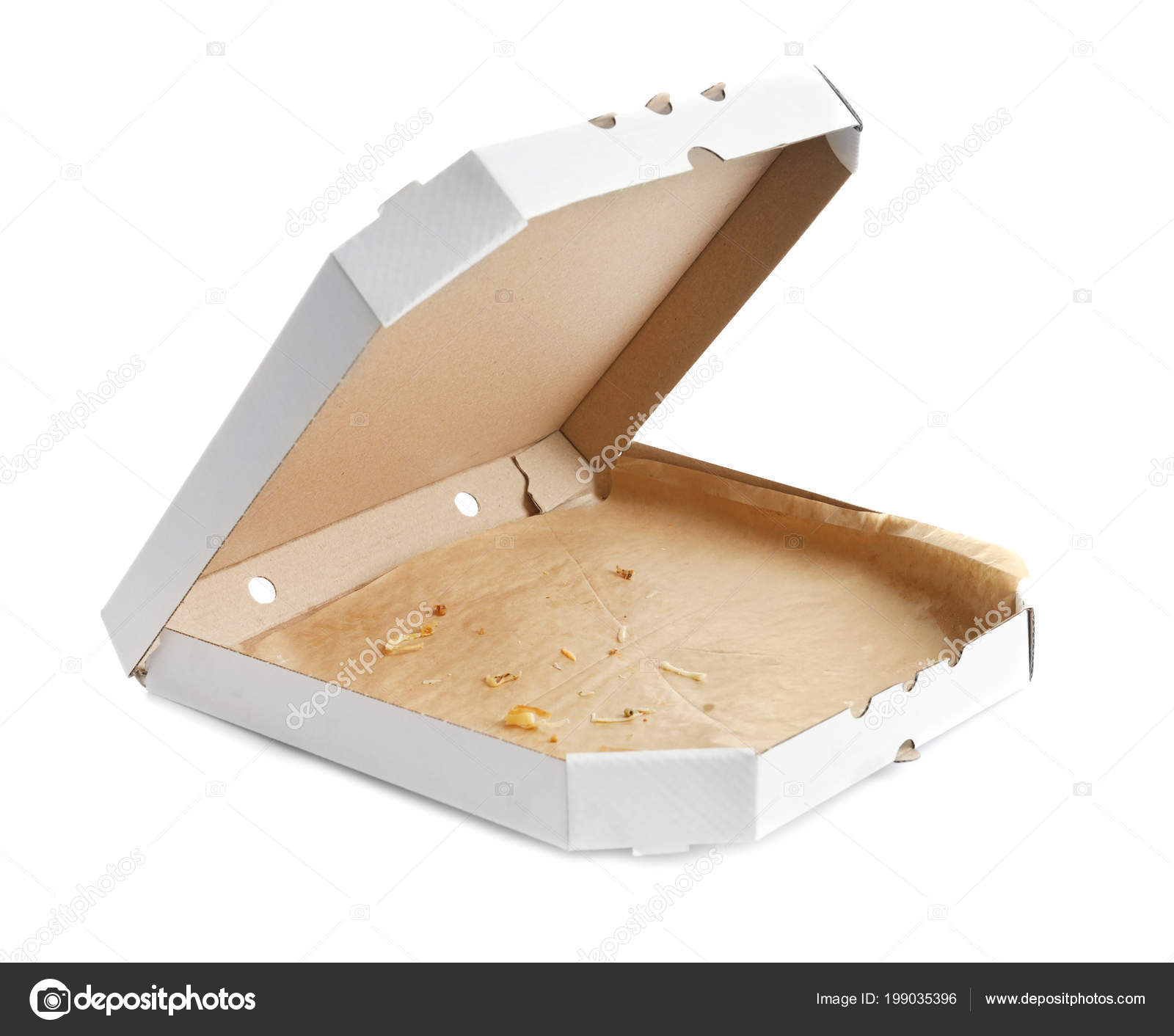 Caja Pizza Cartón Abierto Sobre Fondo Blanco — Foto de stock #199035396 ...