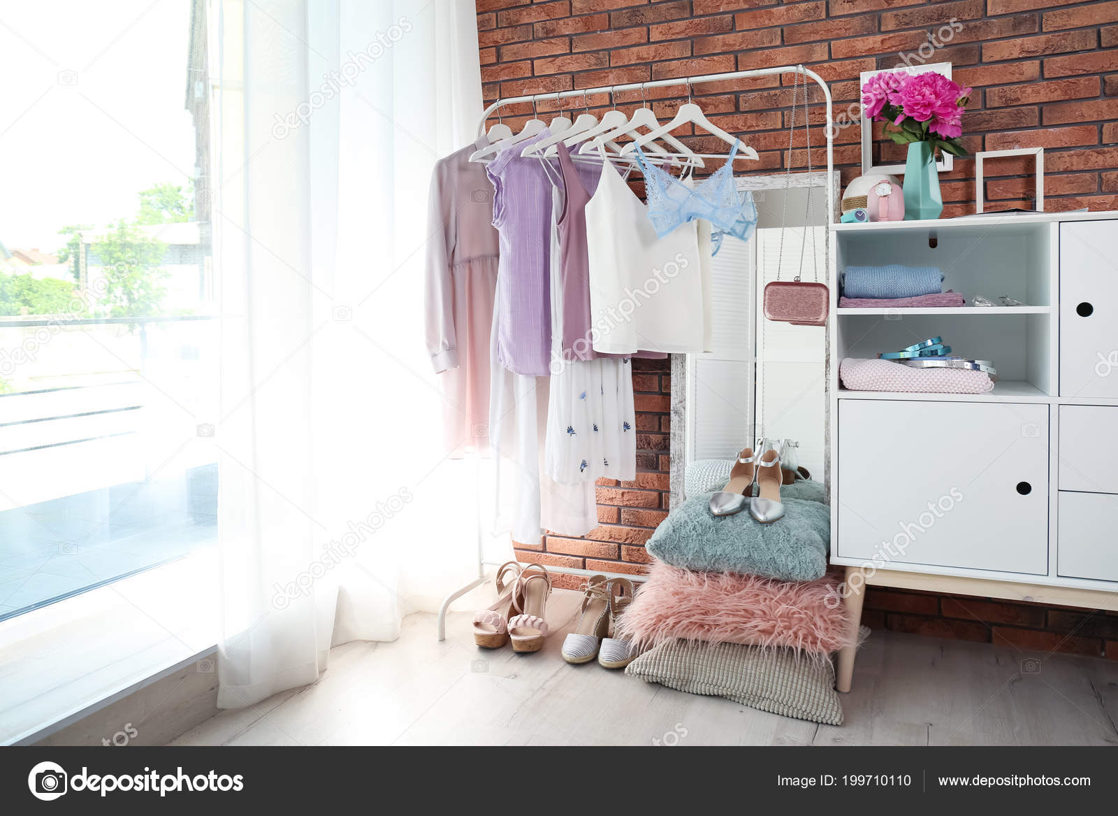 Stylish Dressing Room Interior Clothes Rack — Stock Photo © NewAfrica ...