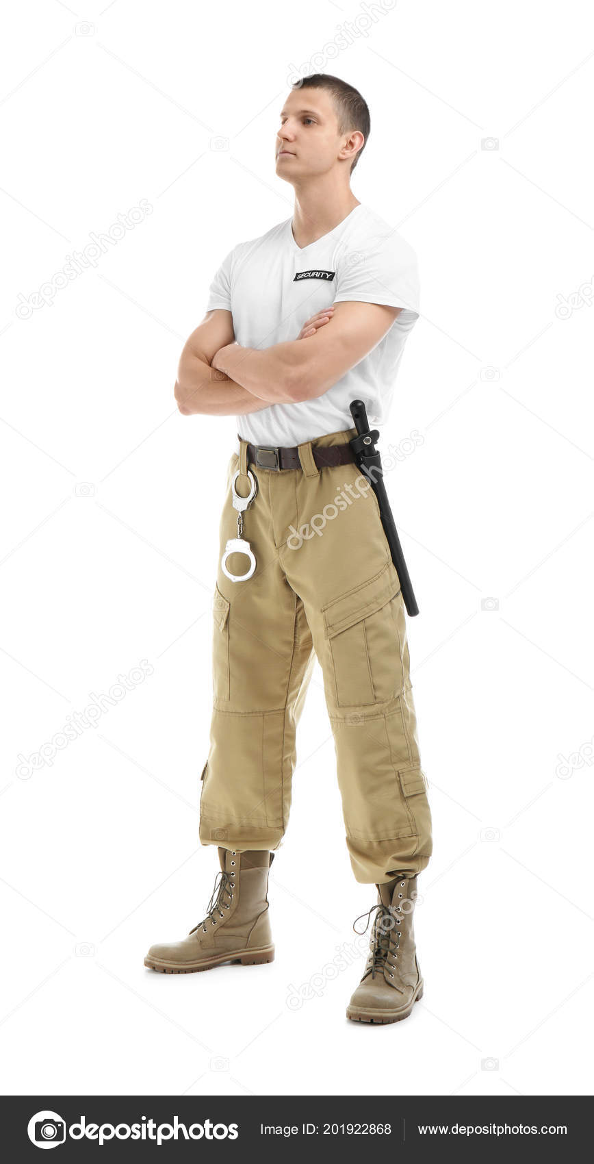 Male Security Guard Uniform White Background Stock Photo by ©NewAfrica ...