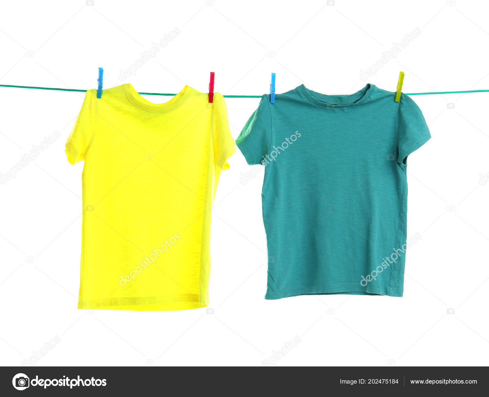 Child Clothes Laundry Line White Background Stock Photo by ©NewAfrica ...