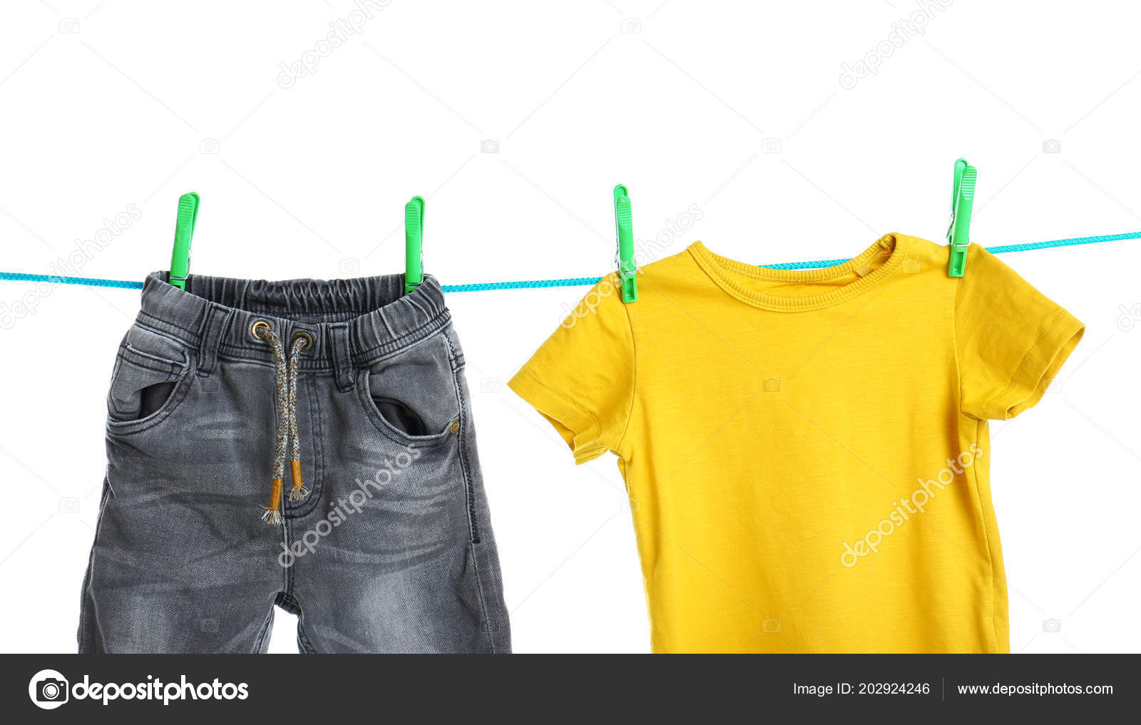 Child Clothes Laundry Line White Background Stock Photo by ©NewAfrica ...