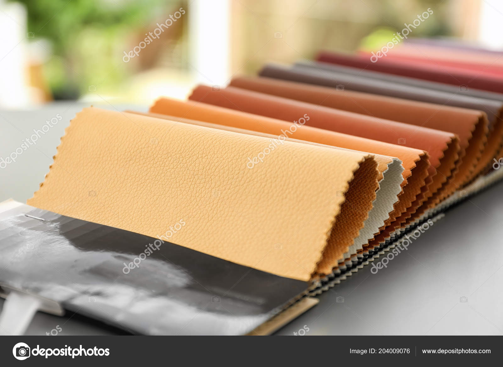 Leather Samples Different Colors Interior Design Table — Stock Photo ...