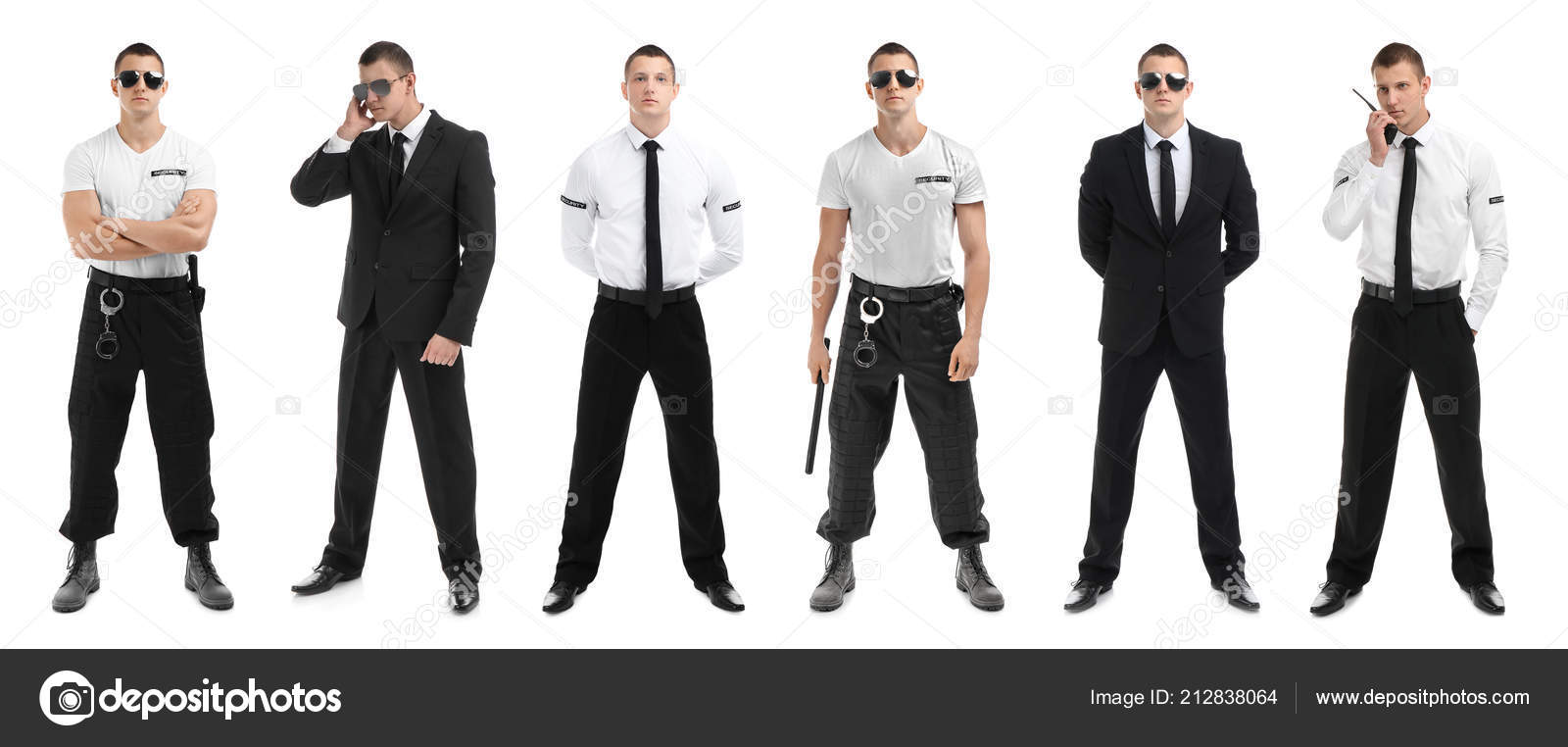 Set Security Guard White Background Stock Photo by ©NewAfrica 212838064