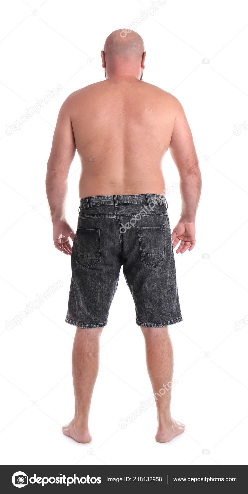 Fat Man White Background Weight Loss — Stock Photo © NewAfrica #218132958