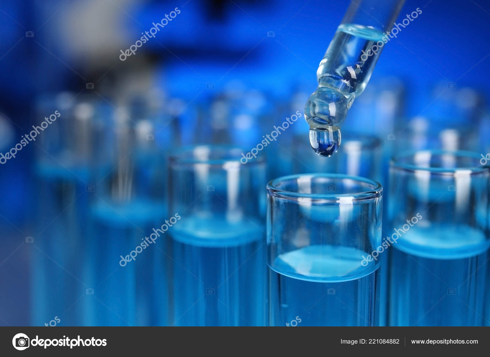 Dripping Reagent Test Tube Sample Closeup Laboratory Analysis Stock ...