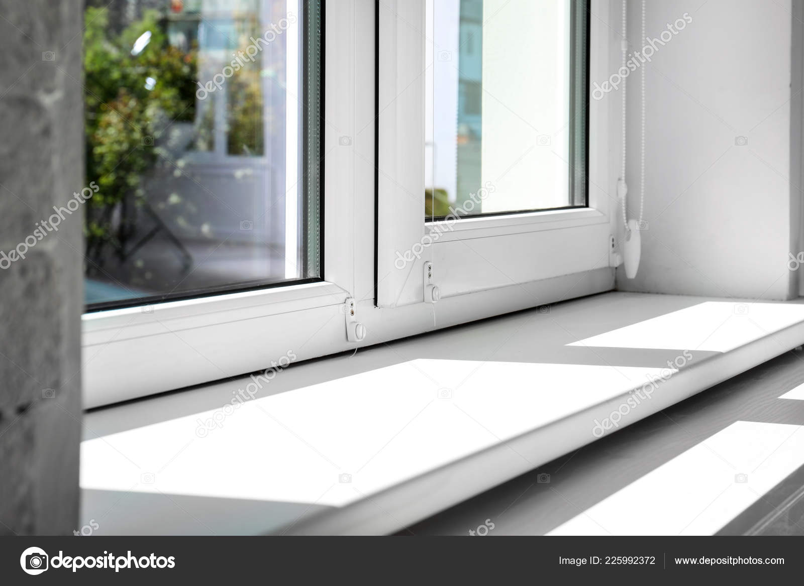 Modern Window Indoors Closeup View Home Interior Stock Photo by ...