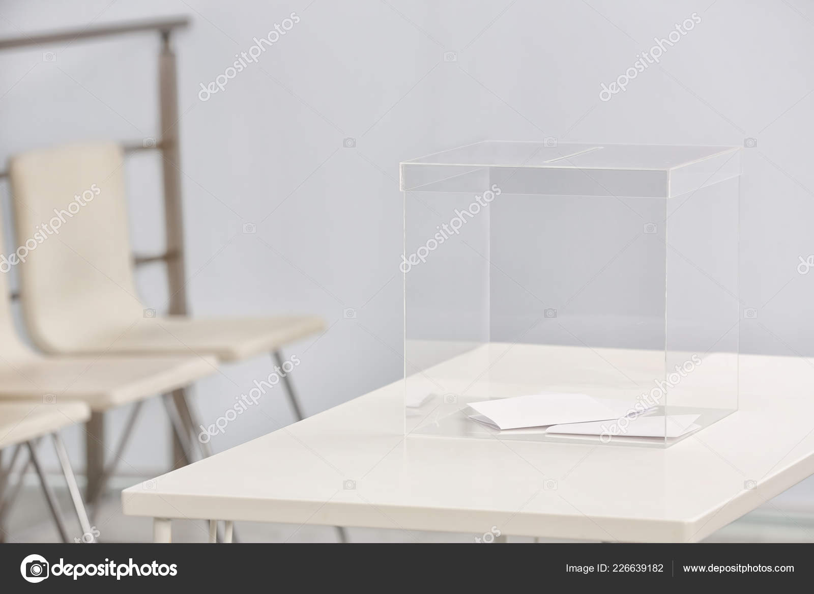 Ballot Box Table Polling Station Space Text — Stock Photo © NewAfrica ...