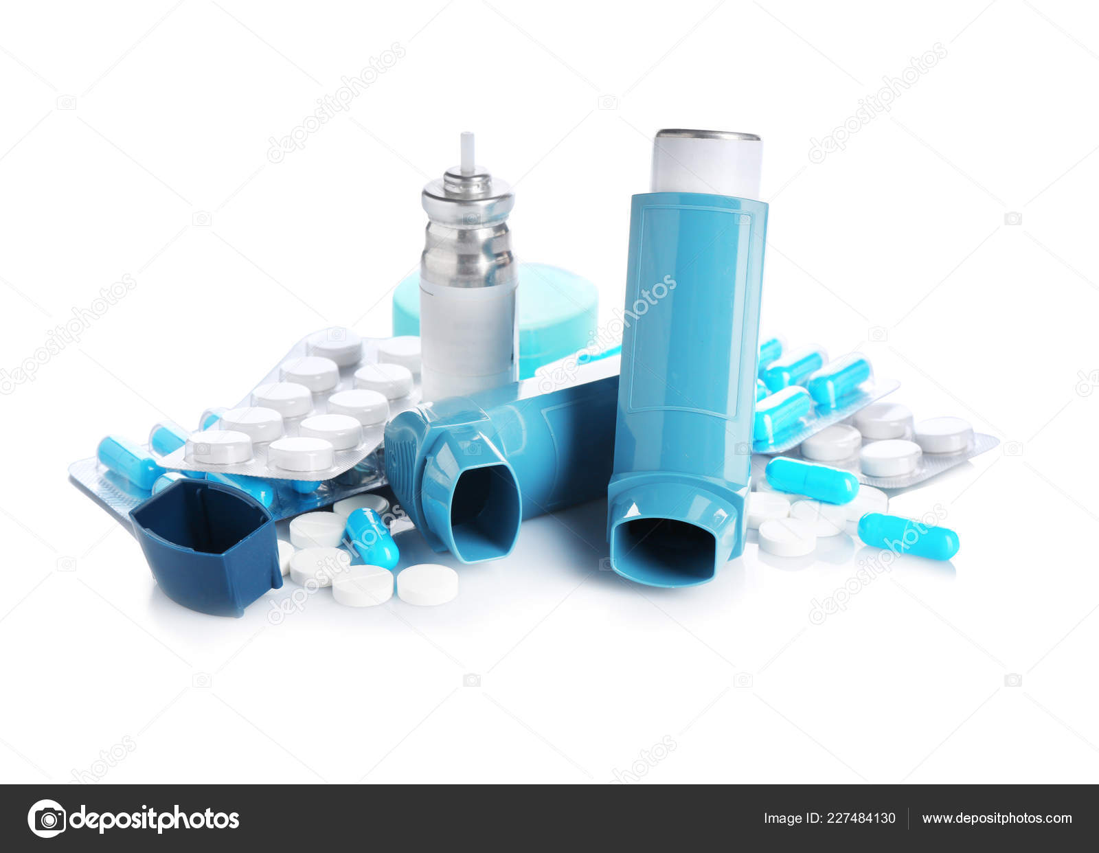 Composition Asthma Inhalers White Background Stock Photo by ©NewAfrica ...