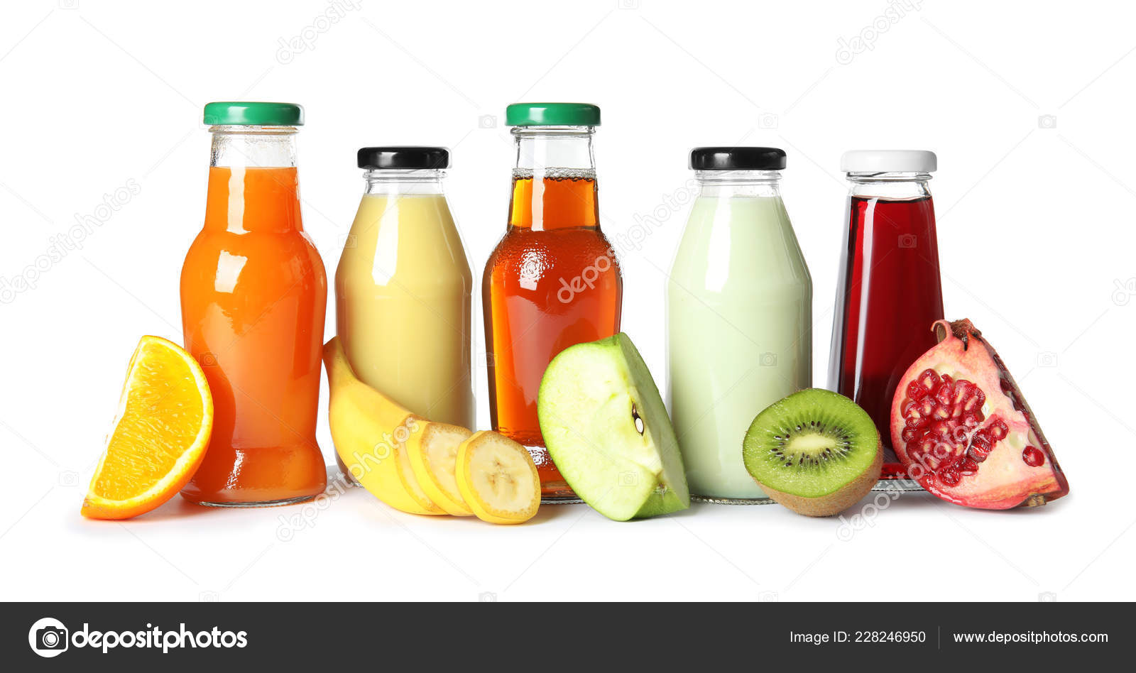 Bottles Different Drinks Ingredients White Background Stock Photo by ...