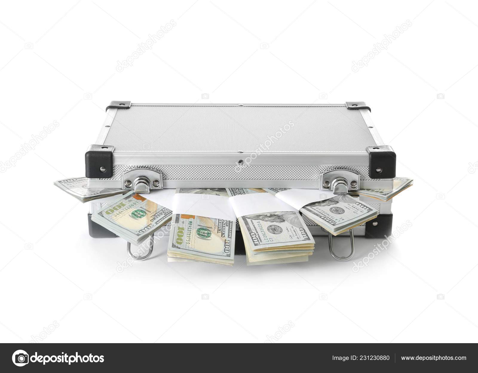 Hard Case Full Money White Background — Stock Photo © NewAfrica #231230880