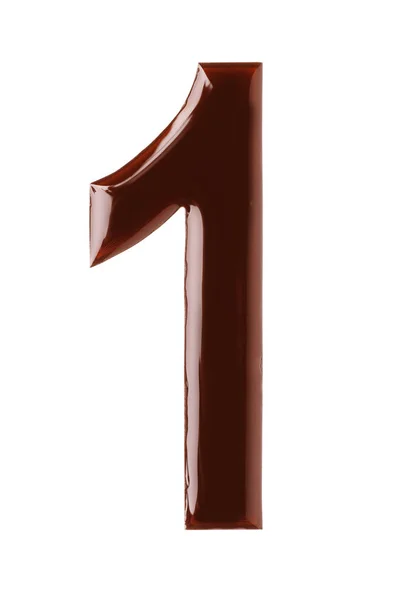 Chocolate numbers on white background Stock Photo by ©belchonock 124778356