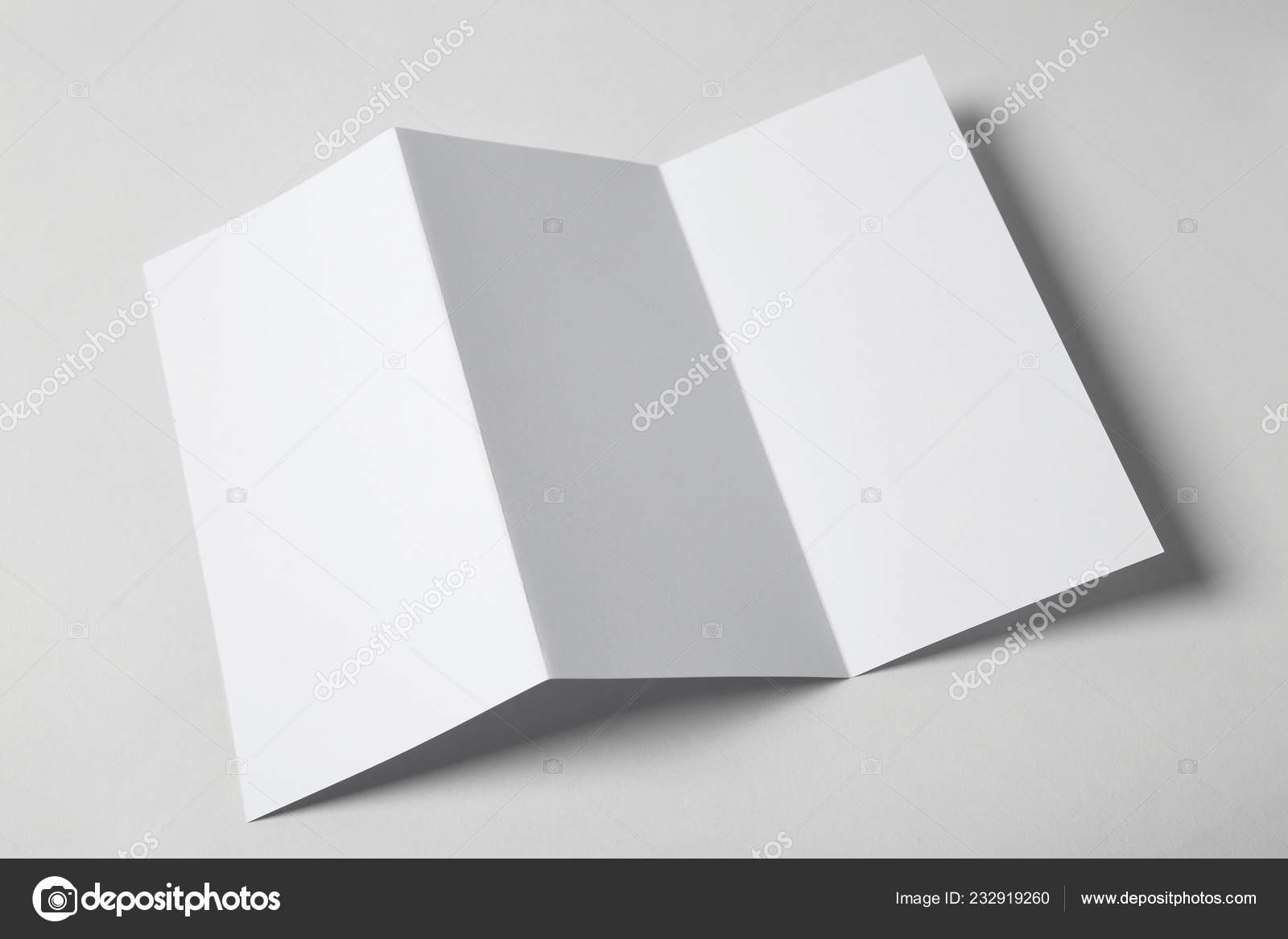 Blank Brochure White Background View Mock Design Stock Photo by ...