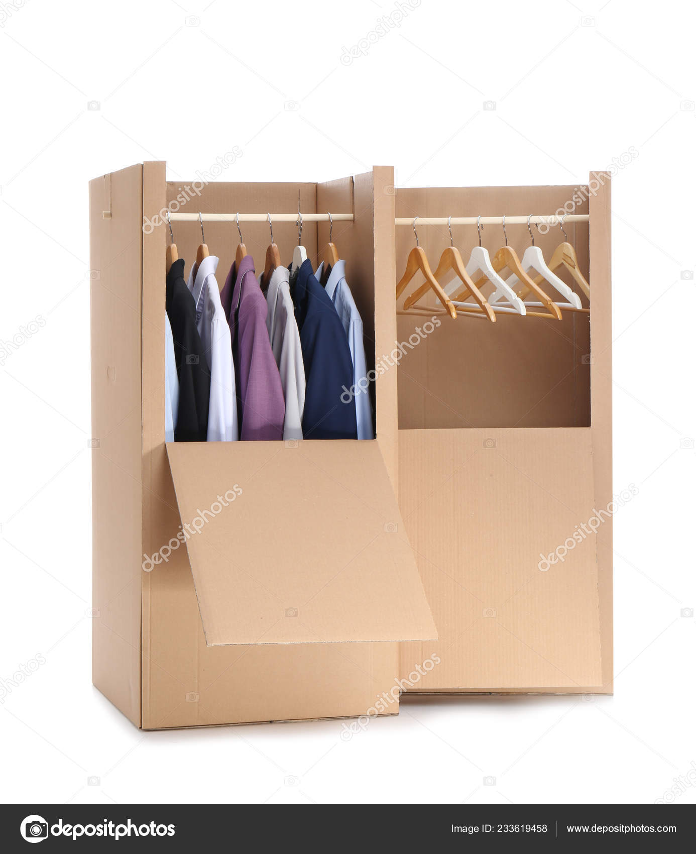 Wardrobe Boxes Clothes White Background Stock Photo by ©NewAfrica 233619458