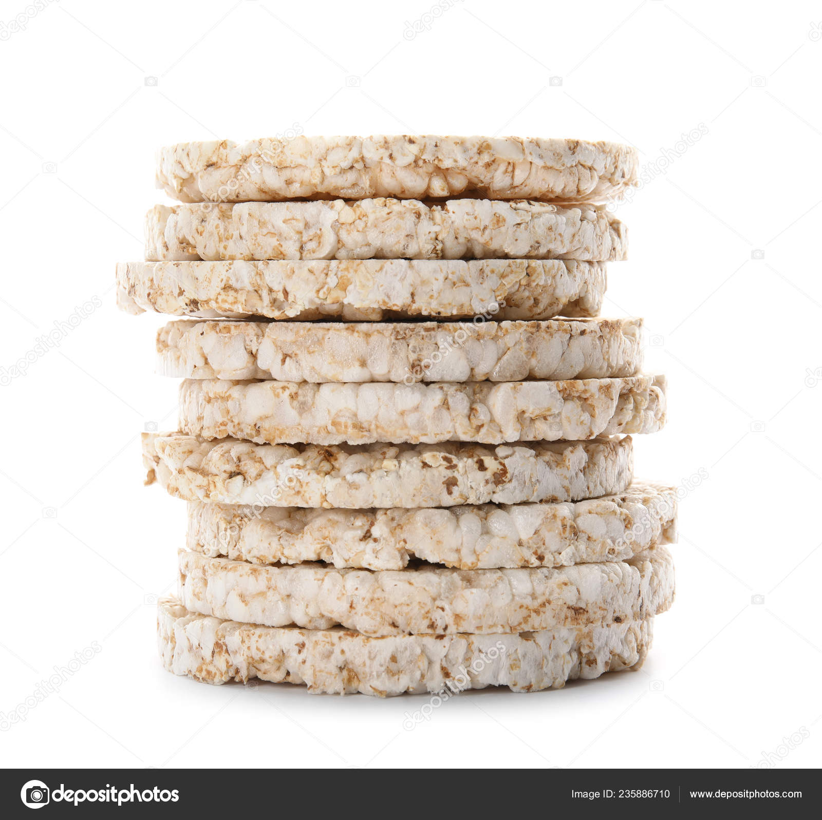Stack Crunchy Rice Cakes White Background Stock Photo by ©NewAfrica ...